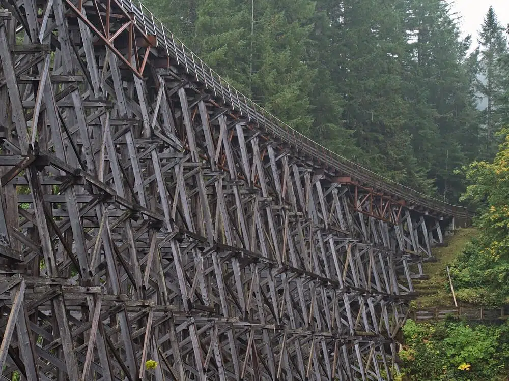 Lifting an A Frame Historic Trestle - Mountain Crane Service